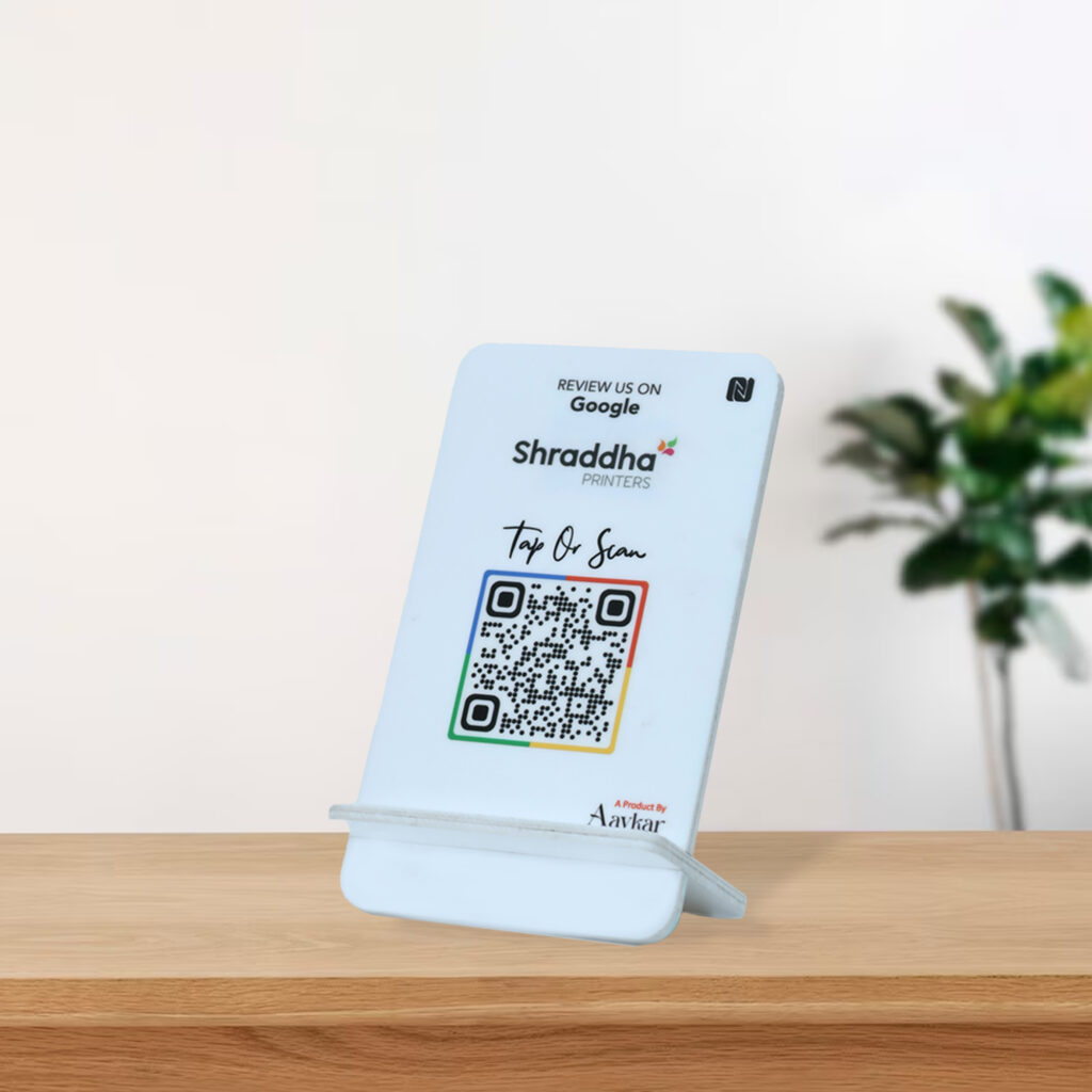 Personalized NFC Google Review Standee | Shraddha Printers
